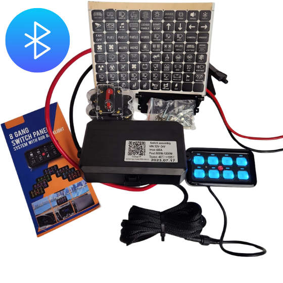 BAINTECH 8WD Gang Panel BT 8 Way Digital Switch Distribution System Bl ...