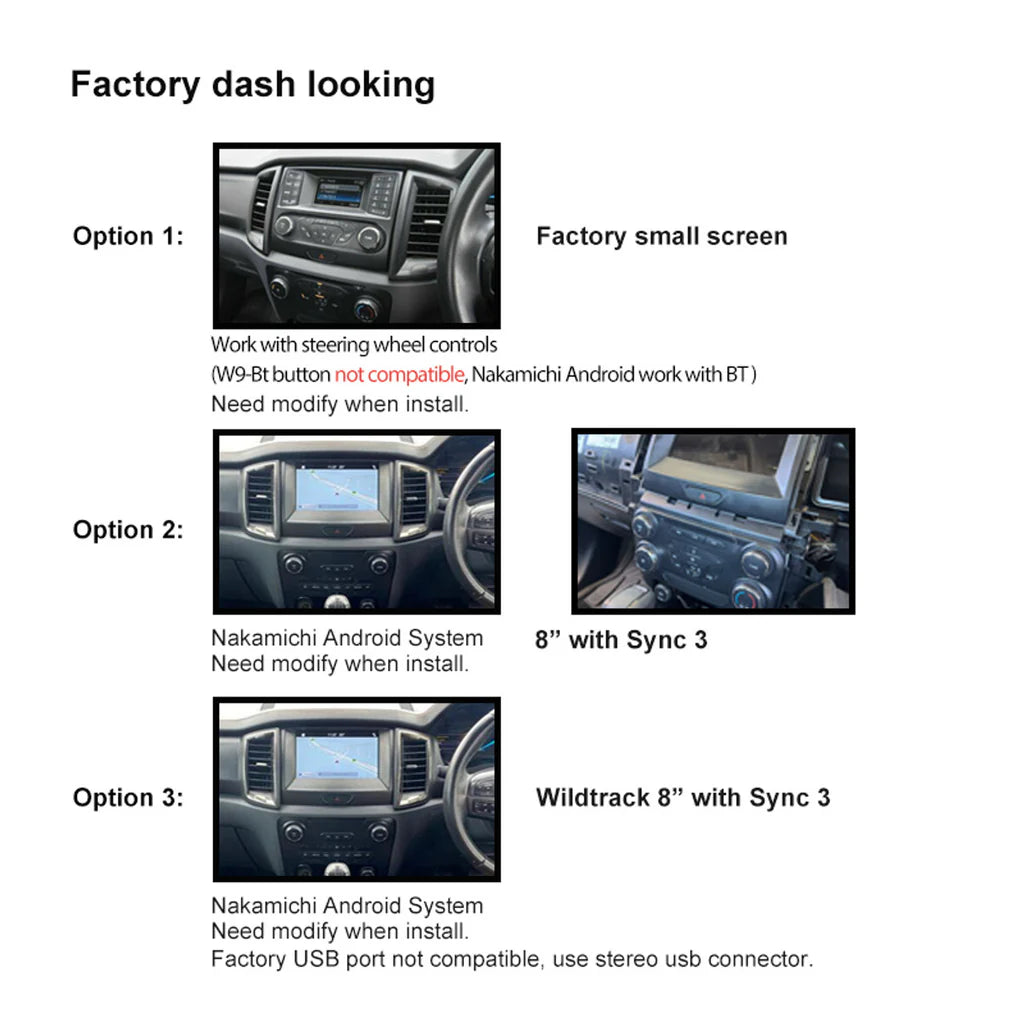 Nakamichi NA9FORDRANGER2015ON Android NA9 Wireless Apple CarPlay Andro ...